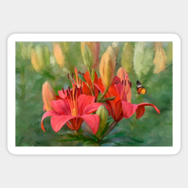 Open Wide And Say Ahh Lilies Sticker Teepublic